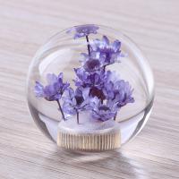 China Custom design logo car gear shift knobs crystal gear shift knob with dry flower inside resin shift gear knob ball for sale