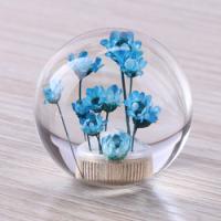 China Custom design logo car gear shift knobs crystal gear shift knob with dry flower inside resin shift gear knob ball for sale