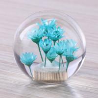 China Custom design logo car gear shift knobs crystal gear shift knob with dry flower inside resin shift gear knob ball for sale