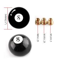 China Acrylic Resin Shift Knob Black 8 Ball Gear Stick Knob Size Customized for sale