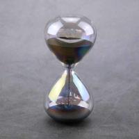 China Classic Glass Sand Timer Hourglass  Sand Clock Black And White for sale