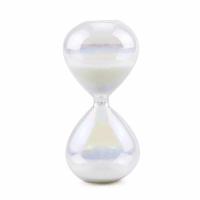 China Classic Glass Sand Timer Hourglass  Sand Clock Black And White for sale