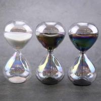 China Classic Glass Sand Timer Hourglass  Sand Clock Black And White for sale