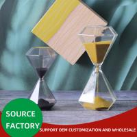 China Gold Glass Hourglass 5 Minutes 15 Minutes 30 Minutes Diamond Hour Glass Free Sample for sale