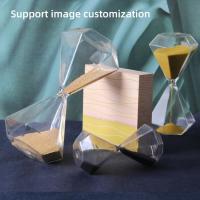 China Gold Glass Hourglass 5 Minutes 15 Minutes 30 Minutes Diamond Hour Glass Free Sample for sale