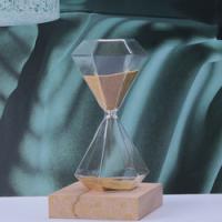 China Gold Glass Hourglass 5 Minutes 15 Minutes 30 Minutes Diamond Hour Glass Free Sample for sale