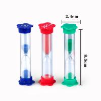China Colorful Plastic Hourglass Timer Flower Shape Base Sand Timer For Kids Education for sale