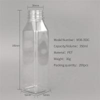 China Customized Plastic Beverage Bottles PET Material 350ml Portable Juice Bottle for sale