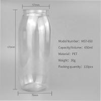 China 650ml Fresh Juice Plastic Beverage Bottles Custom PET For Mineral Water for sale