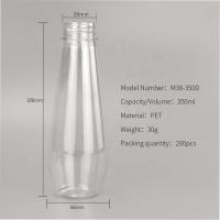 China ODM Clear Plastic Juice Container 350ml Juice Bottle With Screw Cap for sale