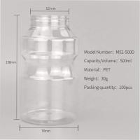 China PET Square Juice Bottles Plastic 500ml Screen Printing With Lid for sale
