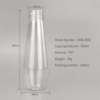 China Degradable Disposable Plastic Juice Bottles Empty Juice Bottles With Caps 350ml for sale