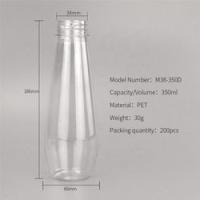 China Degradable Disposable Plastic Juice Bottles Empty Juice Bottles With Caps 350ml for sale
