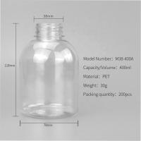 China 400ml Plastic Beverage Bottles PET Plastic Drink Bottles OEM Logo With Lid Caps for sale