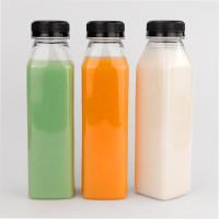 China 12oz Empty PET Plastic Juice Bottles With Screw Cap For Beverage for sale