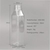 China 12oz Empty PET Plastic Juice Bottles With Screw Cap For Beverage for sale