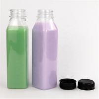 China 12oz Empty PET Plastic Juice Bottles With Screw Cap For Beverage for sale