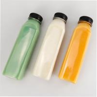 China 12oz Empty PET Plastic Juice Bottles With Screw Cap For Beverage for sale