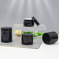 China Smell Proof Plastic Cosmetic Bottle Black Wide Mouth Empty Plastic Jar for sale