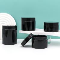 China 30g Black Empty Face Cream Container Plastic Mason Jars With Lid for sale