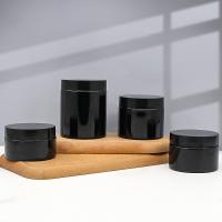 China 30g Black Empty Face Cream Container Plastic Mason Jars With Lid for sale
