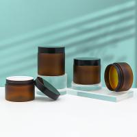 China Brown Clear Airtight Round PET Containers Plastic Spice Jars With Lids for sale