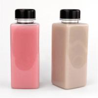 China Food Grade Plastic Square Bottles Wide Mouth 350ml ODM Fruit Juice Bottle for sale