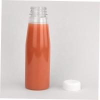 China 12 Oz Round Juice Bottles Plastic OEM Logo Screen Printing With Caps for sale