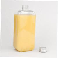 China 300ml Square Plastic Juice Bottles Fruit Beverage PET Orange Juice Bottle for sale