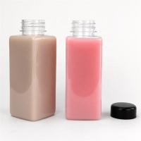China 350ml Plastic Square Bottles Food Grade Transparent Empty Juice Bottles for sale