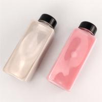 China 350ml Plastic Square Bottles Food Grade Transparent Empty Juice Bottles for sale
