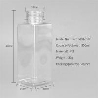 China 350ml Plastic Square Bottles Food Grade Transparent Empty Juice Bottles for sale