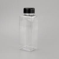 China 350ml Plastic Square Bottles Food Grade Transparent Empty Juice Bottles for sale