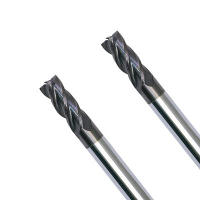 China Solid Tungsten Carbide 4 Flute Square End Mill 6mm HRC65 Long Flute 100mm for sale