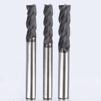 China Diamond Coated Tungsten Carbide 4 Long Flute End Mills 10mm 30mm Flute Length for Graphite for sale