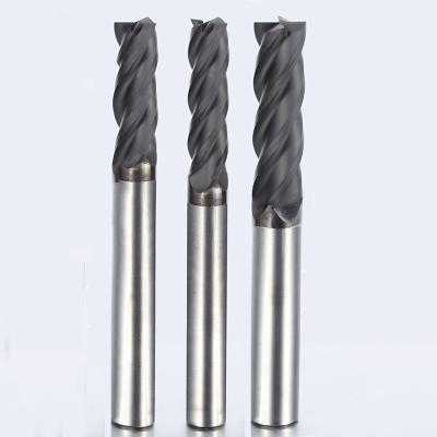 China Diamond Coated Tungsten Carbide 4 Long Flute End Mills 10mm 30mm Flute Length for Graphite for sale
