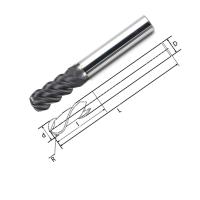 China Solid Tungsten Carbide Ball Nose End Mills For Graphite for sale