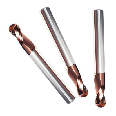 China Solid 2 Flutes R3 Tungsten Carbide End Mills HRC65 SX for High Hardness Steel 6mm for sale