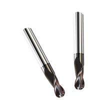 China 10mm Tungsten Carbide R5 Ball Nose End Mill 2 Flute 100mm Long Shank for Steel for sale
