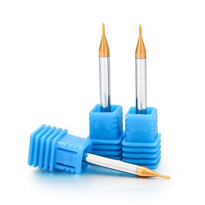 China Solid Tungsten Carbide 2 Flute R0.75 Ball Nose End Mill 1.5mm Dia 50mm OAL for Steel for sale