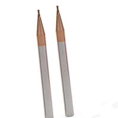 China Solid Carbide Taper Ball Nose End Mill 2 Flutes R0.4 HRC65 for Hardened Steel for sale