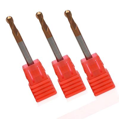 China Micro 2 Flutes R3 Ball Nose Long Flute End Mills HRC65 for Hardened Steel 6mm Shank for sale