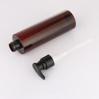 China Round Amber Shampoo Bottle Pump Sprayer 150ml 200ml 250ml For Shower Gel for sale