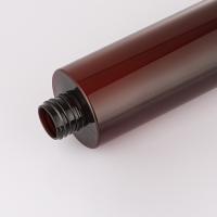 China Round Amber Shampoo Bottle Pump Sprayer 150ml 200ml 250ml For Shower Gel for sale
