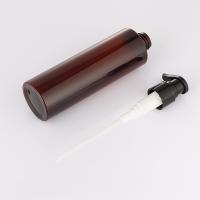 China Round Amber Shampoo Bottle Pump Sprayer 150ml 200ml 250ml For Shower Gel for sale