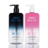 China 500ml Empty Clear Cosmetic Lotion Bottle With Airless Pump Gradient Pink Black for sale