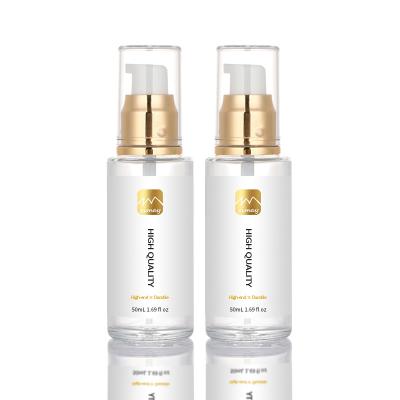 China 50ml Glass Luxury Matte Empty Cosmetics Serum Hair Oil Lotion Containers With Luxury Gold Top for sale