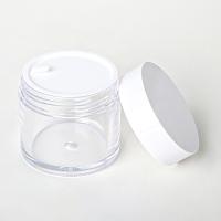 China Clear Double Wall Custom 15g 20g 30g 80g Mini Empty Round Shape Bottom Cream Jar for sale