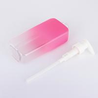China High Quality Square Gradient Black Pastel Pink Cosmetic Skincare  Custom Color Shampoo Bottle for sale