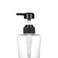 China Transparent Cylinder Round Cosmetic Lotion Bottle 400ML 600ML Black Pump for sale